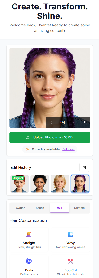 Photo Glow-Up - AI Avatar Generator | Clay Style & Personalization